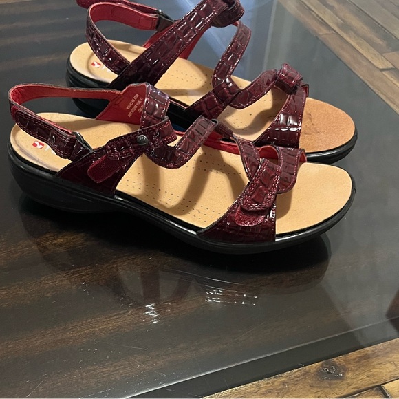 revere | Shoes | Revere Miami Red Croc Comfort Leather Sandals Size 7 ...